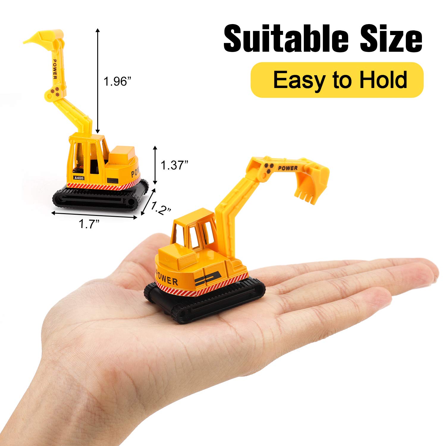 Alloy Truck Mini Pocket Size Construction Models Play Vehicles Toy Trucks for Boys Age 2 3 4,Kids Party Favors Cake Decorations Topper Birthday Gift,6Pcs Set