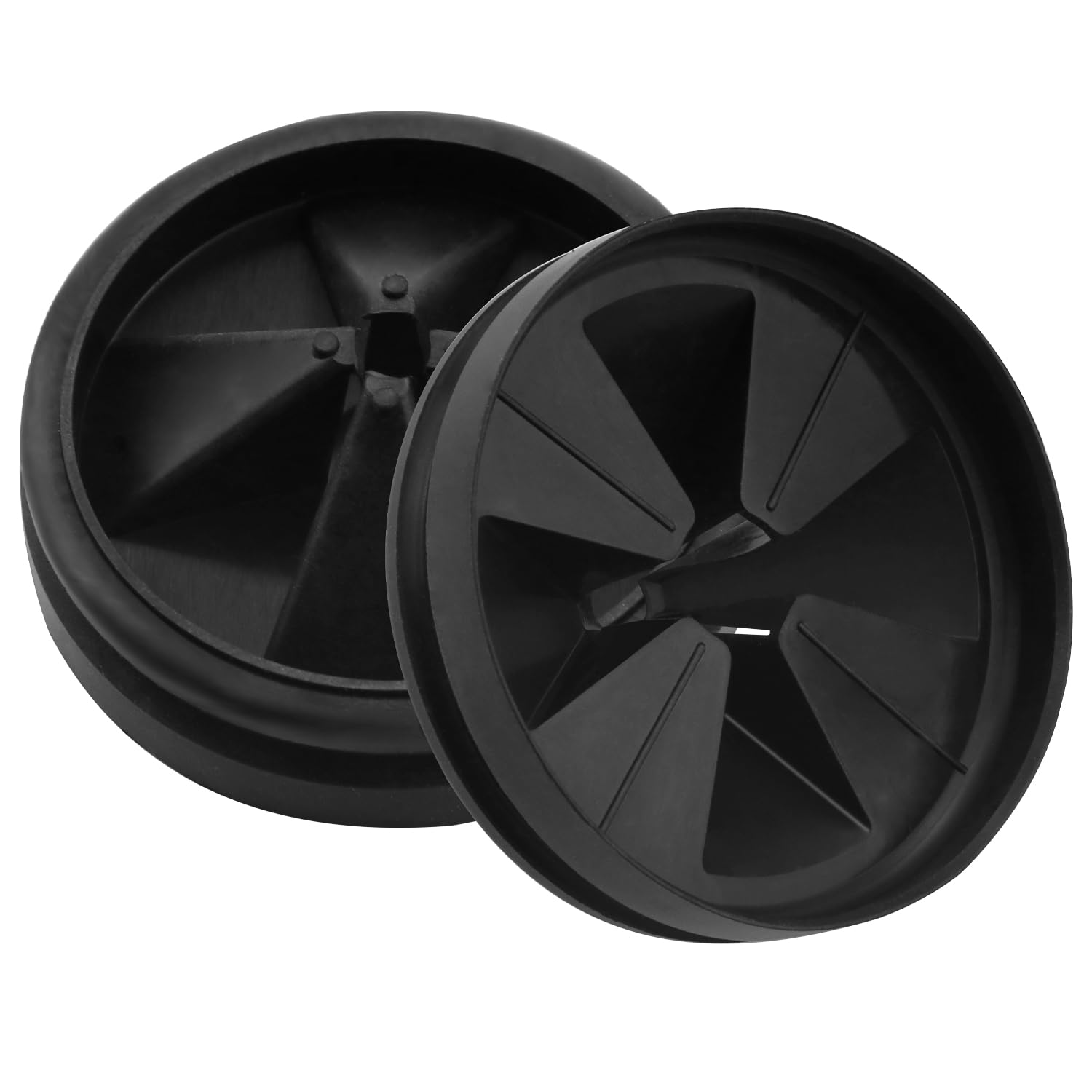 Garbage Disposal Splash Guards, 2-Pack Upgraded for InSinkErator Evolution Series QCB-AM Sink Baffle Drain Cover, Removable Quiet Collar Drain Plugs, Garbage Disposer Accessories 3 3/8" (Black 2 pcs)