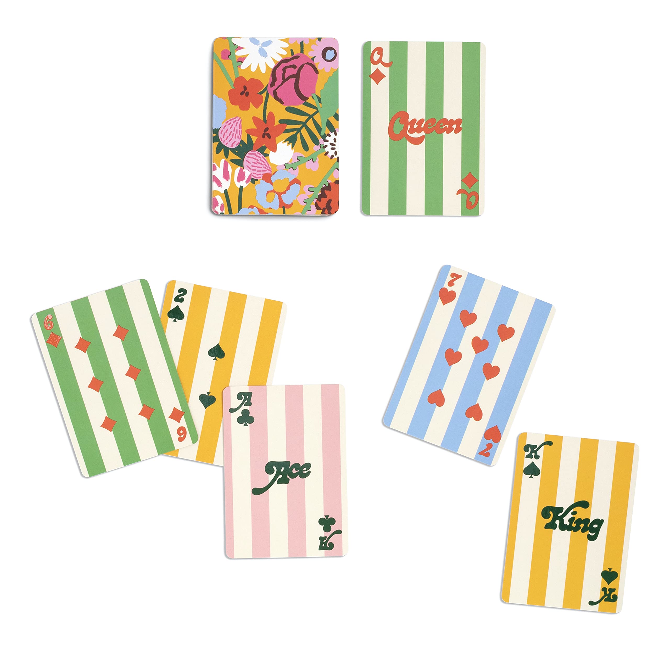 ban.do 2 Decks of Playing Cards, Cute 52-Count Standard Card Deck with Case, Floral