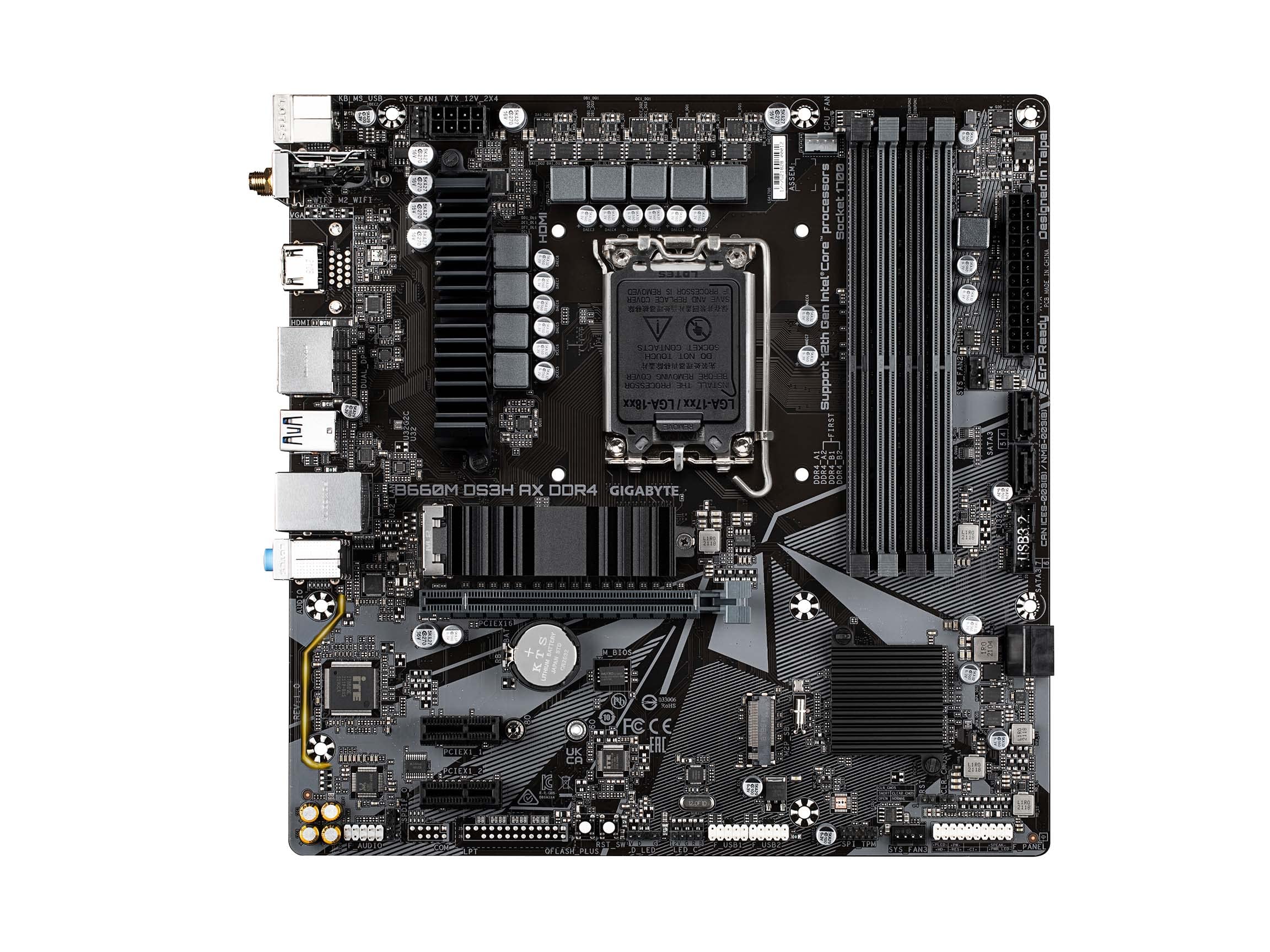 GIGABYTE B660M DS3H AX DDR4 (B660/ Intel/LGA 1700/ Micro-ATX/ DDR4/ Dual M.2/ PCIe 4.0/ USB 3.2 Gen2 Type-C/ 2.5GbE LAN/Motherboard)