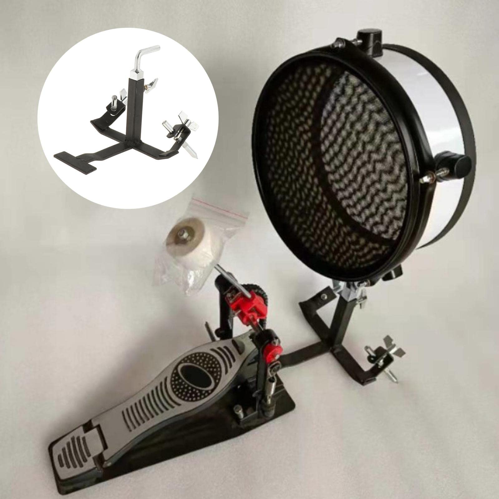 Almencla Cowbell Pedal Foot Bracket Adjustable Accessories Cowbell Pedal for Bracket Practice Room