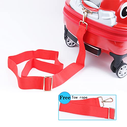 ELDA 20" Kids Ride-on Travel Suitcase Trolley Children's Carry On Hardside Rolling Luggage with Wheels,TSA Lock,Car Design for Boys Girls