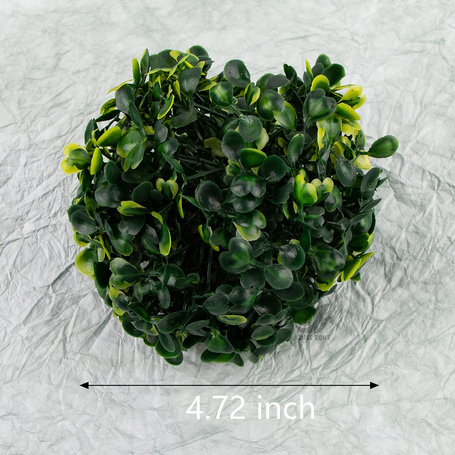Azure Zone, Pack of 6 4" Artificial Boxwood Topiary Green Plant Balls Decorative Greenery Filler for Garden Home