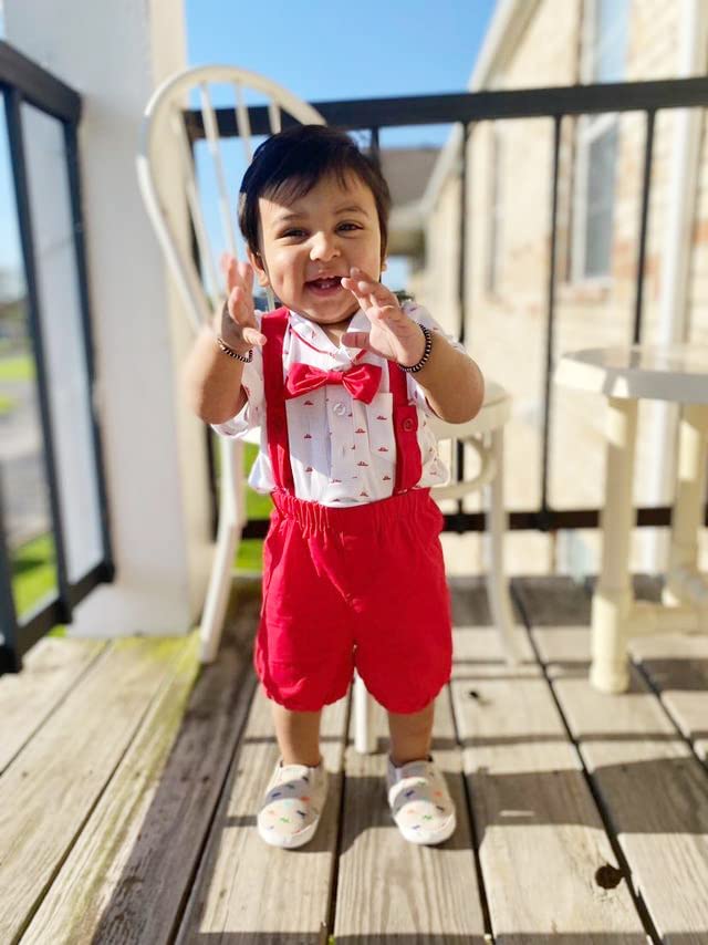 BIG ELEPHANT Baby Boys Bowtie Shirt Suspender Shorts Set, Gentleman Formal Outfits Suit