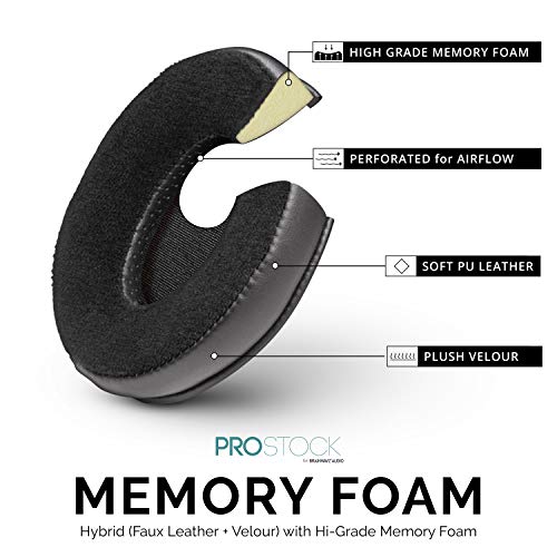 ProStock Hybrid - Custom Upgraded ATH M50X Replacement Ear Pads, Improved Comfort, No Change in Sound, Crafted Earpads Desgined for ATH M50X, M50BTX, M40X Headphones