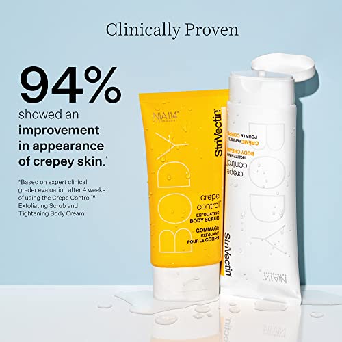 StriVectin Tighten & Lift Crepe Control Exfoliating Body Scrub, Targets Crepiness and Rough, Dull Skin, 5 Fl Oz, white