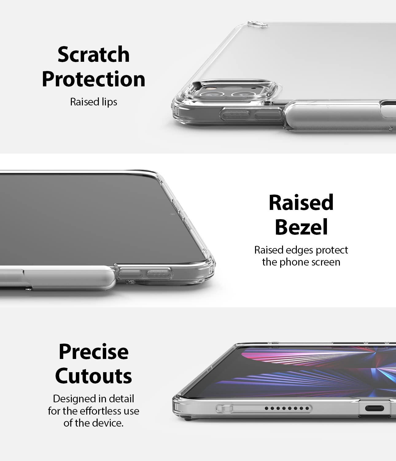 Ringke Fusion [Case + Pencil Holder] Compatible with iPad Pro 11 Inch Case (4th 2022, 3rd 2021, 2nd 2020, 1st 2018) Transparent Hard Back Shockproof Double Air Pocket Bumper - Clear