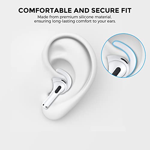 AhaStyle 3 Pairs AirPods 3 Ear Hooks Anti-Slip Ear Covers Silicone Accessories【Not Fit in The Charging Case】 Compatiable with Apple AirPods 3 2021 (Large+Medium+Small, White)