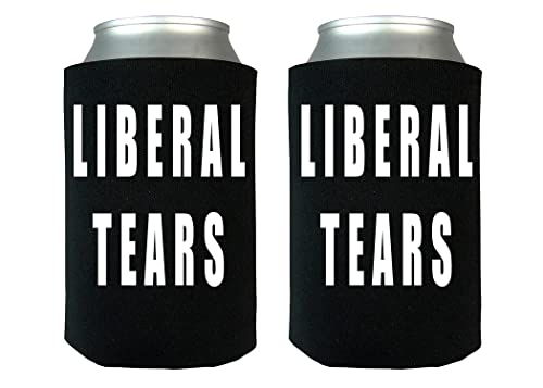 Funny Joke Liberal Tears Collapsible Beer Can Bottle Beverage Cooler Sleeves 2 Pack