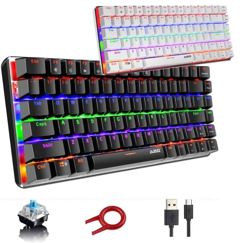 AK33 Blue Switches 82 Keys Gaming Keyboard for PC Gamers and Typists Mechanical
