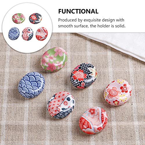 6pcs Chopstick Rest Chopsticks Holder Tableware Holder Japanese Chopsticks Mini Chopsticks Rest Rack Spoon Stand Home Chopsticks Rack Mini Chopstick Stand Cherry Blossoms