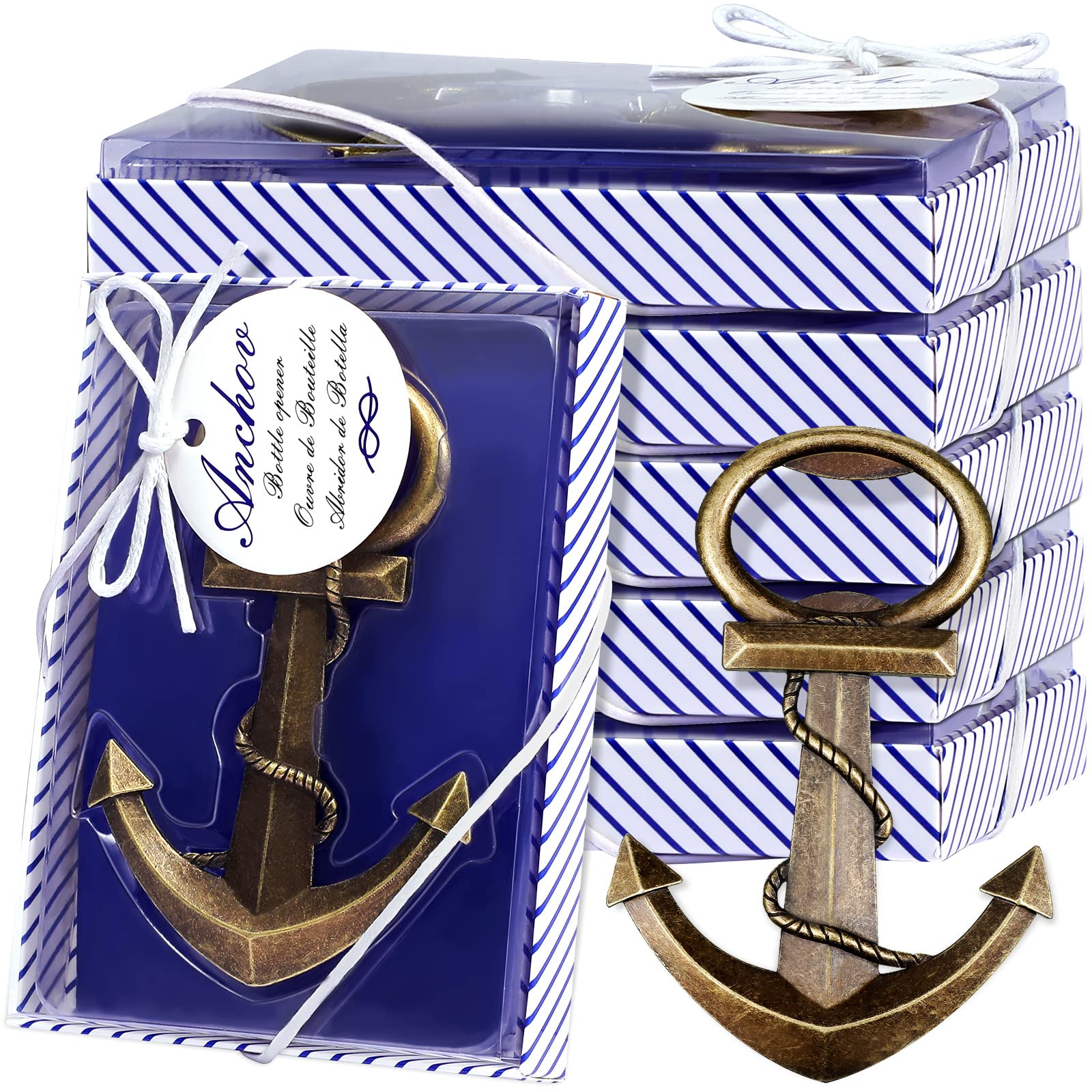 50 Pieces Anchor Bottle Opener, Nautical Theme Beer Wine Bottle Opener Keychain for Birthday, Baby Shower, Wedding Party Favor Decoration Supplies, Return Gifts for Guests