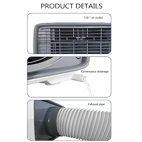 Camping Air Conditioner,1433BTU Portable AC Unit with Vent Pipe,Bed Net Design Low Noise Air Cooler and Humidifier Mini Air Cooler for Kitchen Camping,White,Host+0.9M