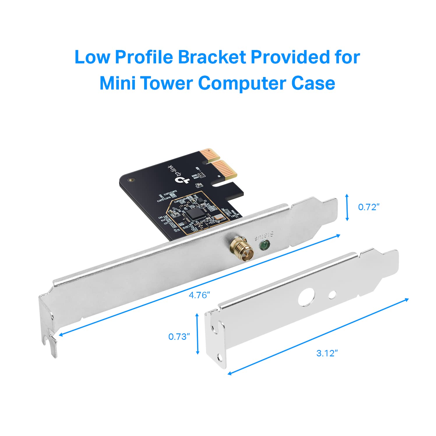 TP-Link PCIe WiFi Card AC600 for Desktop PC, Dual Band Wireless Internal Network Card(Archer T2E) High-Gain Antenna, MU-MIMO, WPA3, Low Profile, Supports Windows 10/11