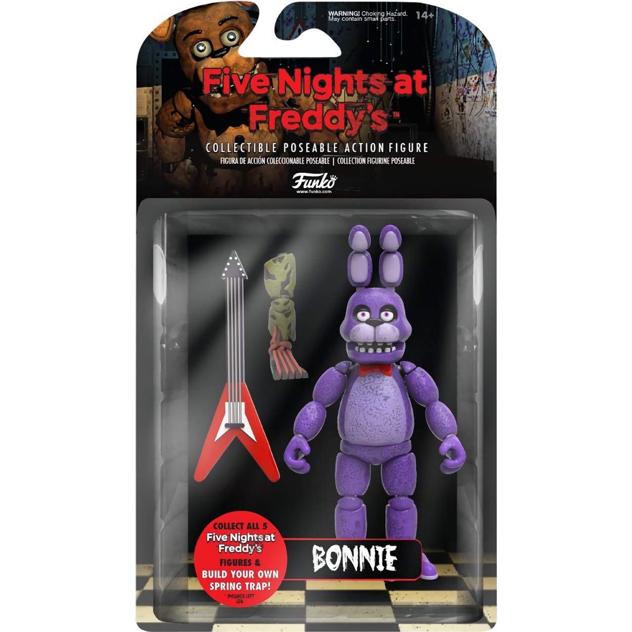 Bonnie: Action Figure Vinyl Figurine Bundle with 1 F N A F Theme Compatible Trading Card (08849)