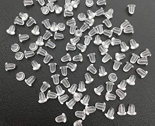 220Pcs Earring Backs Replacements, Upgrade Rubber Earring Backing Droopy Ears, Compact Clear Ear Safety Back Pads for Fish Hook Wire Earrings DIY Making- for Women or Baby