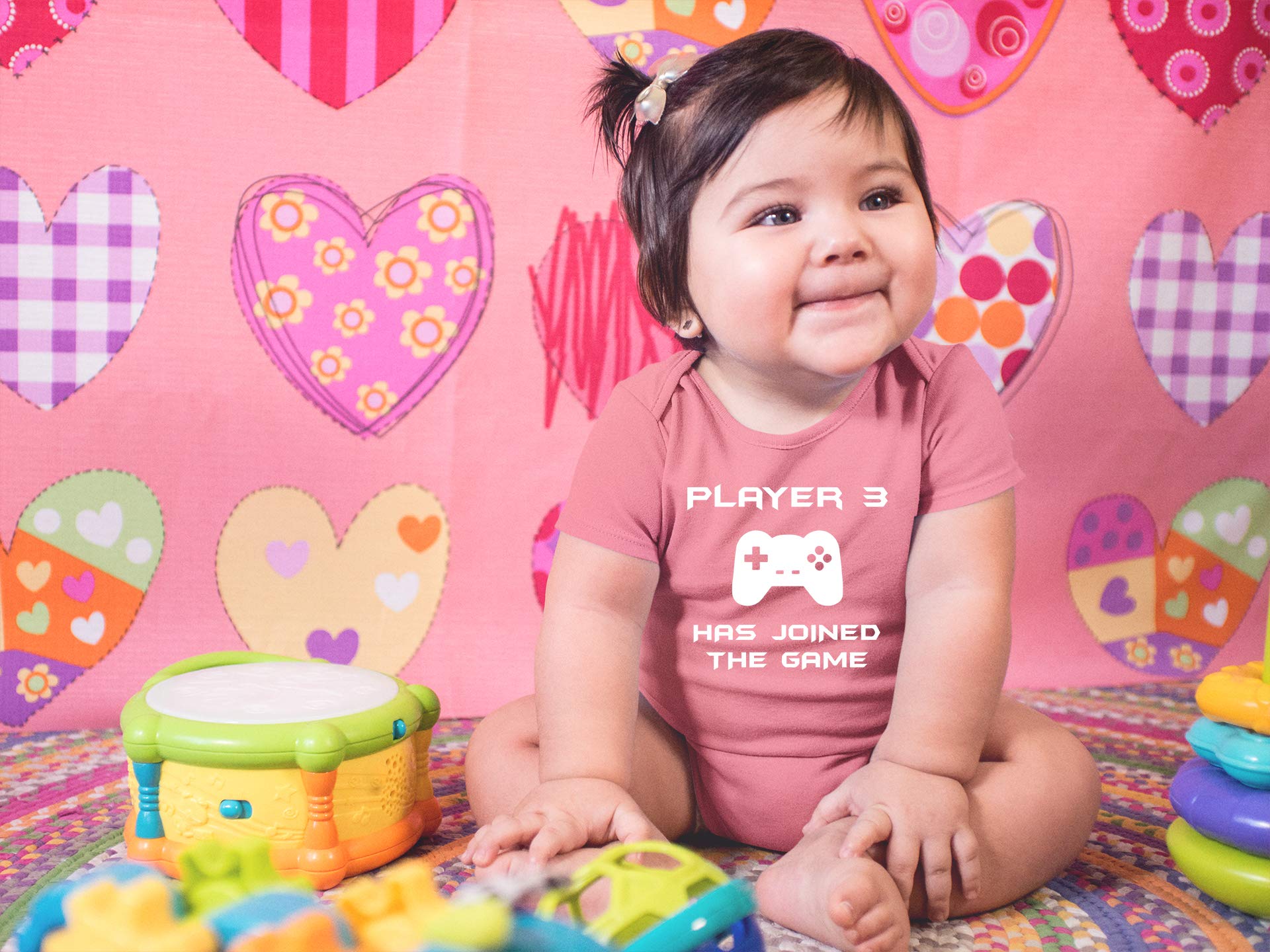 Unordinary Toddler player 3 has entered the game joined newborn baby outfits cute funny bodysuit (Mauve, 0-3 Months)