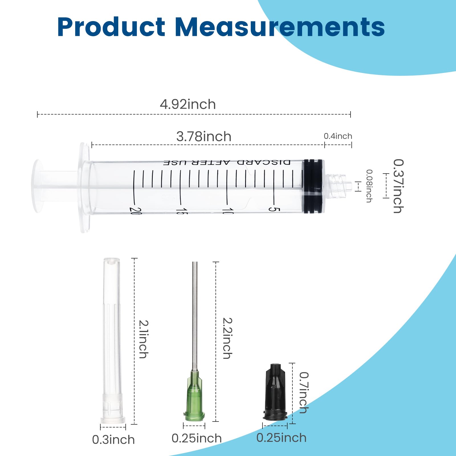 SANANTS 20ml Independent Packing Industrial Adhesive is Applied Through Plastic Tubing with Dispensing Head and Sealing Caps for Engineered Fluid,Glue Applicator and Refilling (Pack of 5)