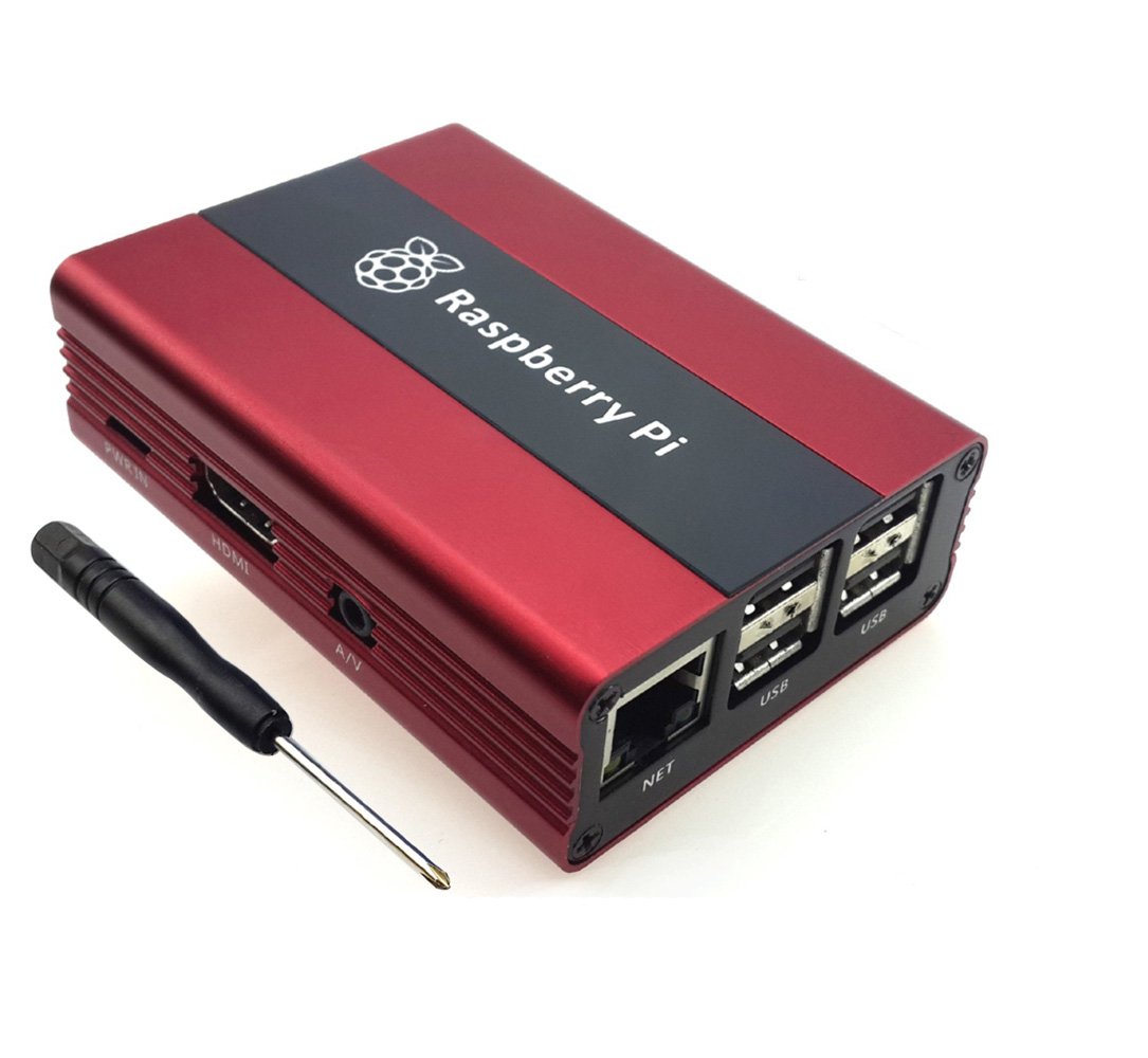 Eleduino Raspberry Pi 3 B+ Case, Raspberry Pi Aluminum Case for Raspberry Pi 3 B+, Pi 3 Model B, Pi 2 Model B (with Cooling Fan, Red)