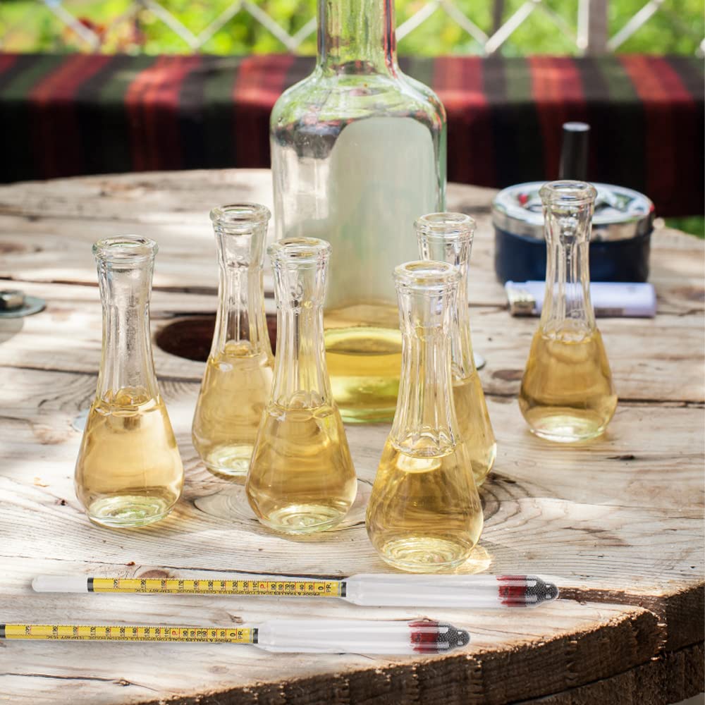 3 Pcs Glass Hydrometer Alcohol 0-200 Proof and Tralle Accurate Alcohol Digital Hydrometer for Liquor Distilling Moonshine Alcoholmeter High Alcohol Proof