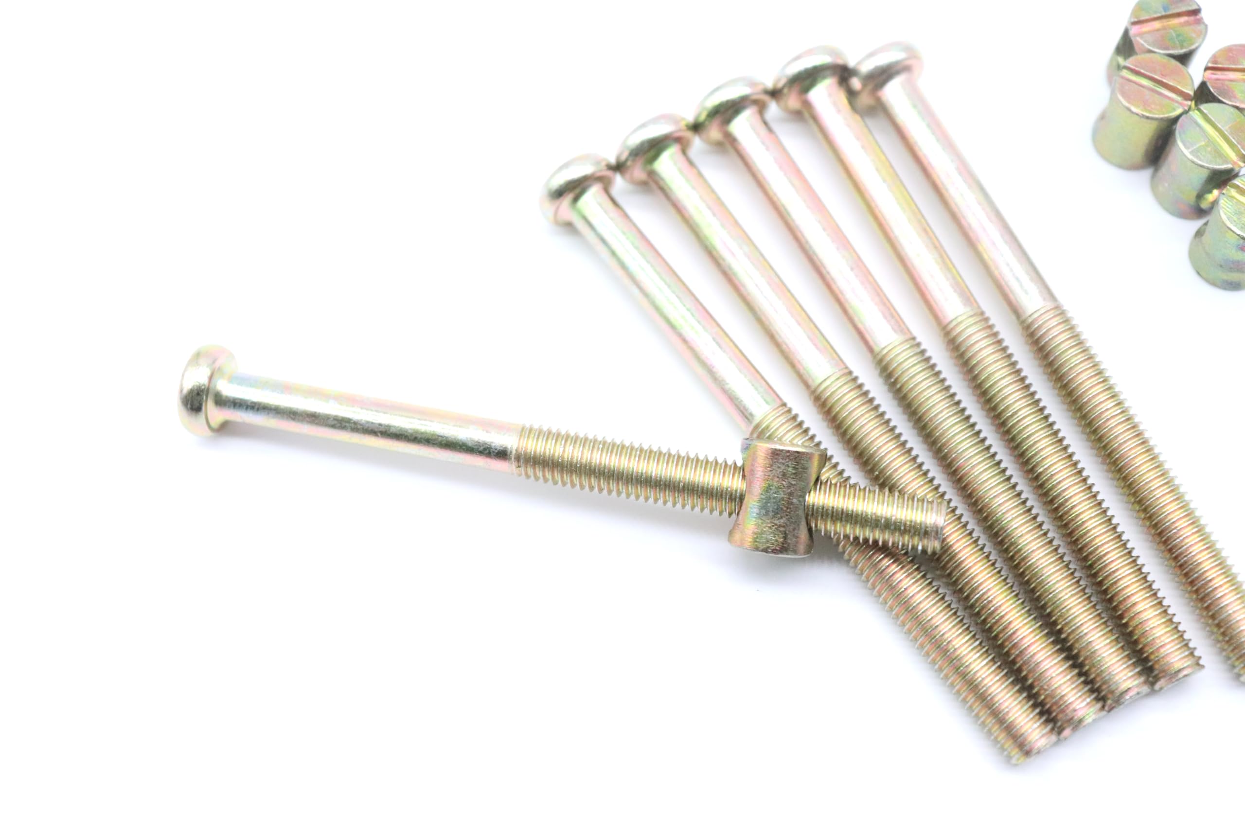 binifiMux Half Thread M8 x 100mm Furniture Barrel Screws Bolt Nuts Set for Beds Chairs 6 Set, Bunk Bed Screws, Bunk Bed Bolts, Bunk Bed Hardware, Bed Frame Bolts