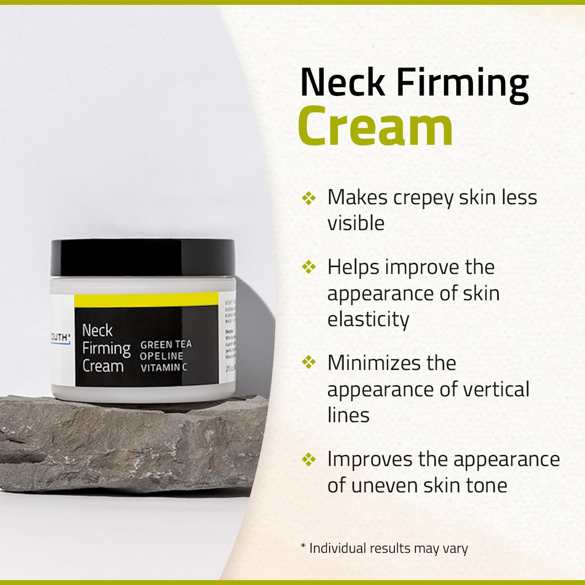 YEOUTH Neck Cream with Vitamin C, Moisturizing Neck Firming Cream for Women and Men, Targeting Decolletage and Double Chin, Cleavage and Chest 4oz