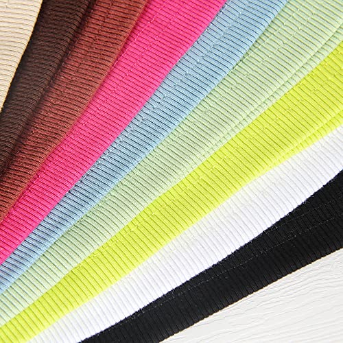 Artfish Women's Sleeveless Full Tank Top Form Fitting Scoop Neck Ribbed Knit Basic Tight Fitted Cami Neon Hot Pink 80s S