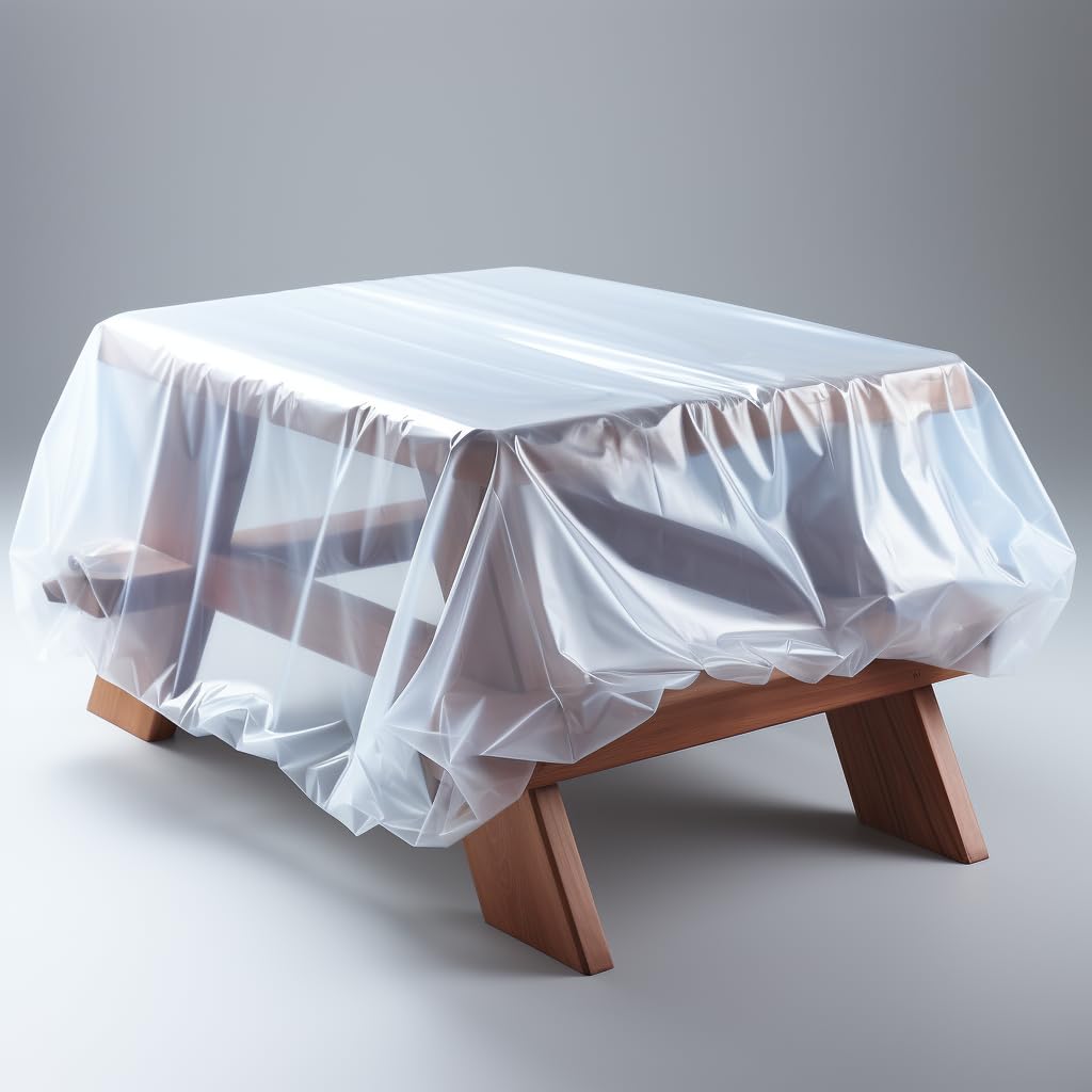 IndigoTempest9 Waterproof Picnic Table Cover for Outdoors,Plastic Cover,Frosted PVC Outdoors Furniture Covers for 6 ft Picnic Table Bench Set,75β L x 67β W x 30β H