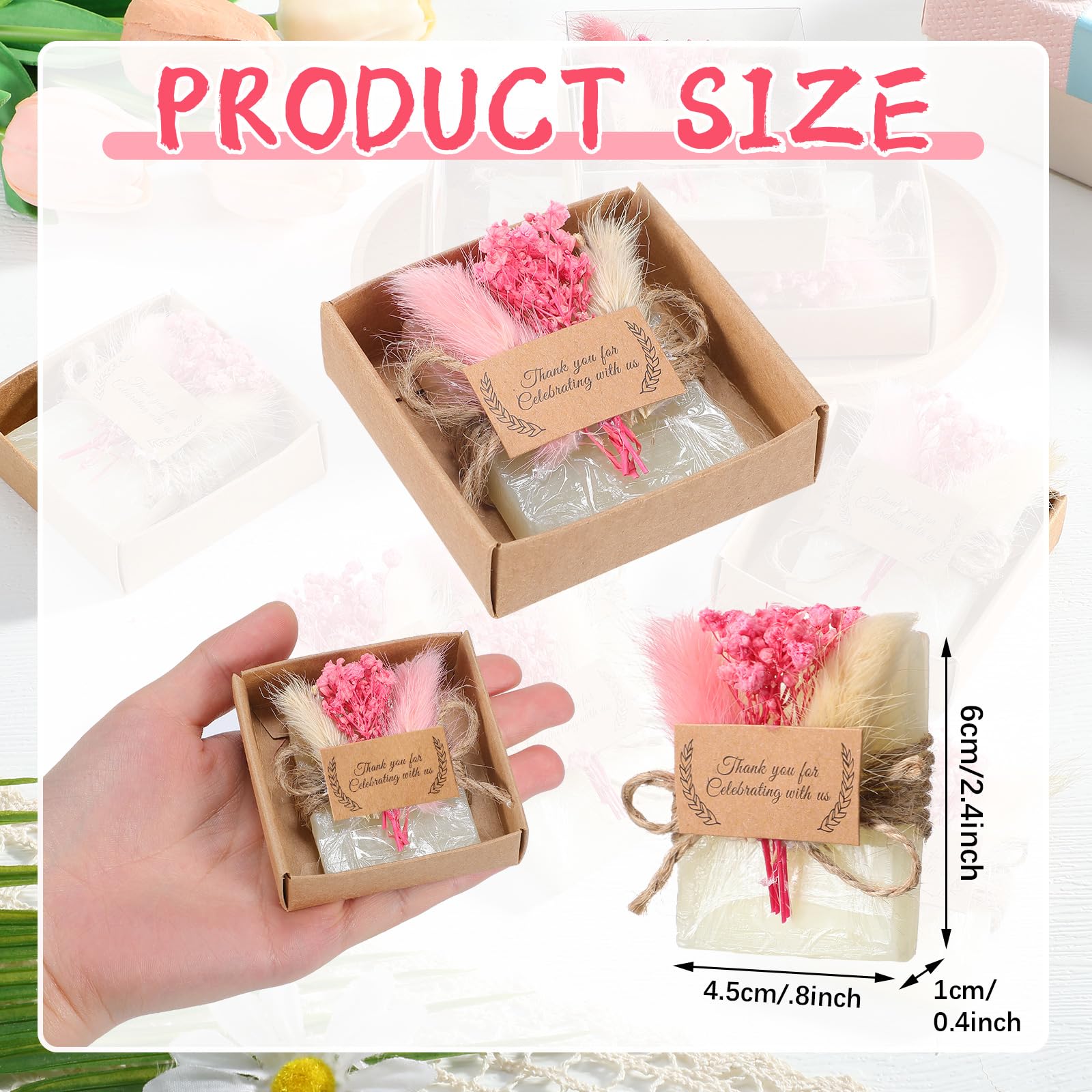 Heigble 36 Pcs Wedding Soaps Gifts for Guests Handmade Baby Shower Small Scented Soap Rectangle Mini Soap Bulk Baby Shower Bridal Shower Wedding Supplies