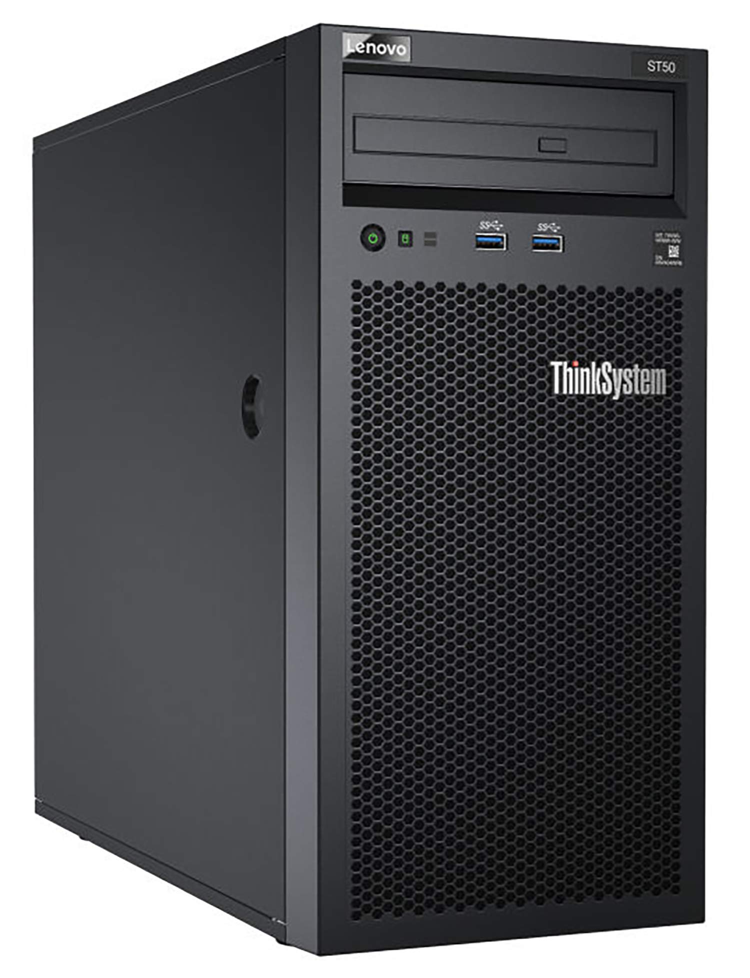 Lenovo ThinkSystem ST50 Tower Server Bundle Including Windows Server 2019, Intel Xeon 3.4GHz CPU, 64GB DDR4 2666MHz RAM, 12TB HDD Storage, JBOD RAID
