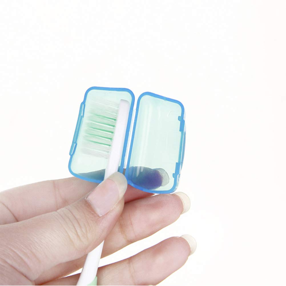 OUNONA 30pcs Toothbrush Head Cover Portable Toothbrush Cap Protective Case for Outdoor Travel Camping (Random Color)