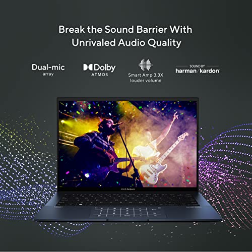ASUS Zenbook 14 Laptop, 14β WQXGA Display, Intel Core i7-1360P CPU, Intel Iris Xe Graphics, 16GB RAM, 1TB PCIe SSD, Windows 11 Home, Ponder Blue, UX3402VA-DS74