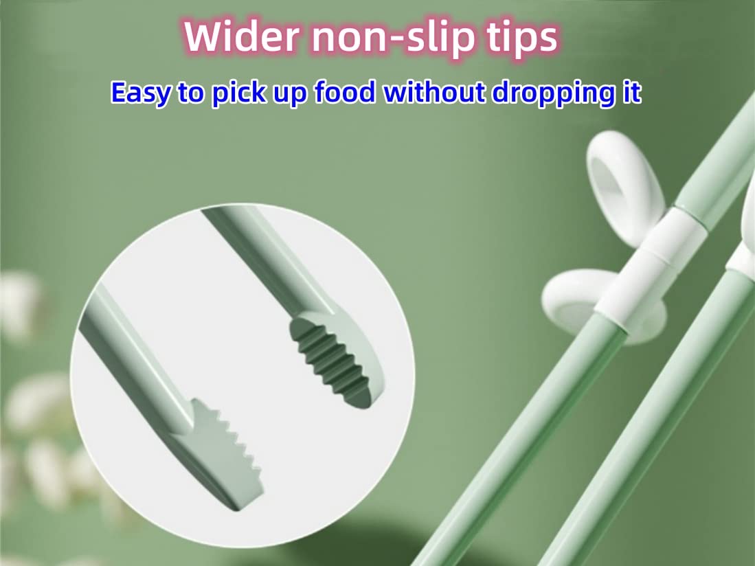 AFzuyanpr Kids Chopsticks Chopsticks for Kids 2Pairs Dinosaur Training Chopsticks with Anti-slip Tips Carton Packaging (Green/Pink)
