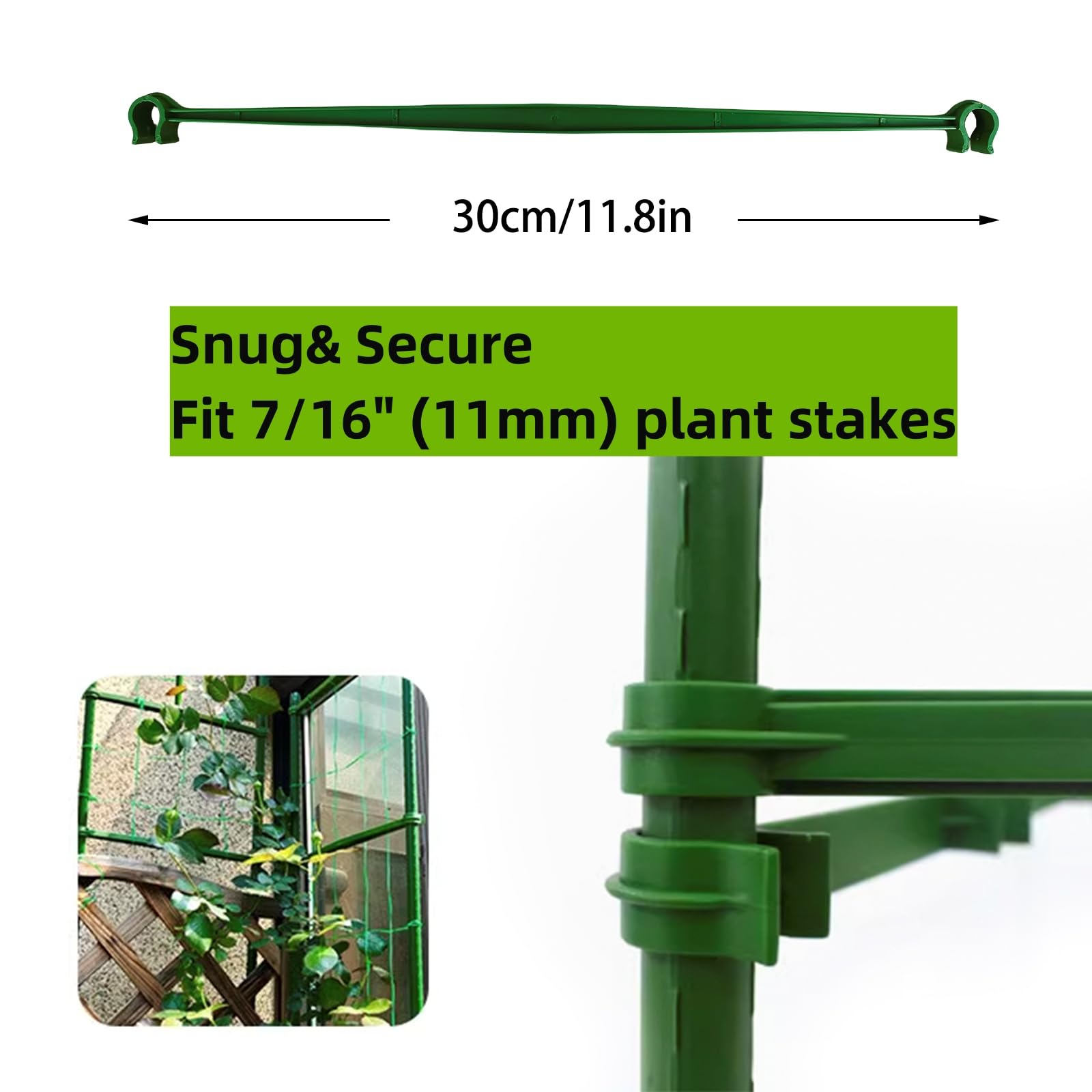 36PCS Plant Stake Arms for Tomato Cage,Expandable 11.8" Plant Supports Trellis Connector Clips for 11mm Garden Plants Stakes Stand Outdoor/Indoor