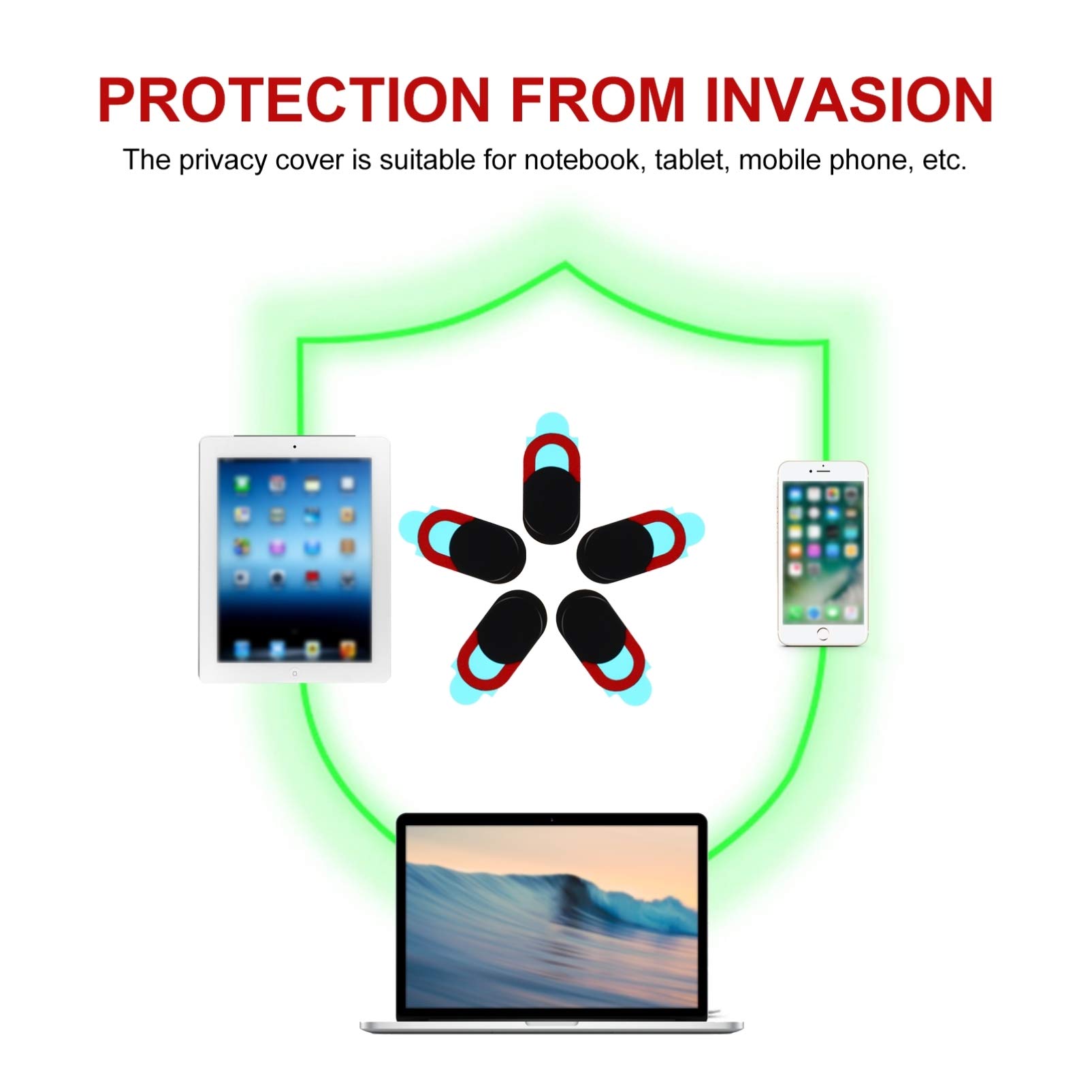 SOLUSTRE 5PCS lens mask Webcam Cover Slide for Tablet Laptop Camera Cover Slide laptop camera covers computers laptops cell phone cover plate environmental protection material plastic