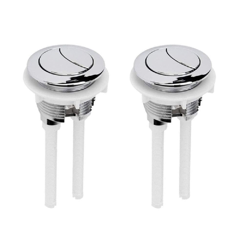 2pcs Round Toilet Tank Flush Button Adjustable Toilet Water Tank Button Double Push Flushing Button Toilet Accessories Toilet Push Button Flush Valves Replacement Kit