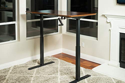 ErgoMax Adjustable Crank Desk Frame, Tabletop Not Included, 48.56 Inch Max Height, Black