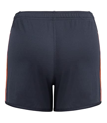 adidas Girls' Little Elastic Waistband 3 Stripe Mesh Short, Shadow Navy, Small (7/8)