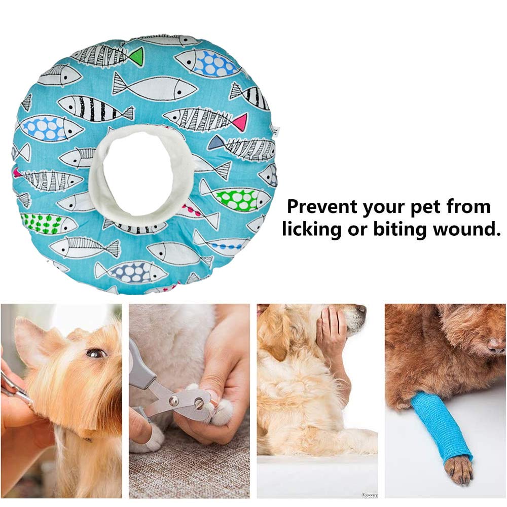 Andyrex Cat Recovery Collar Soft Adjustable - Cute Neck Cone After Surgery for Head Wound Healing Protective Cone After Surgery Elizabethan Collars for Cat and Puppy (Medium)