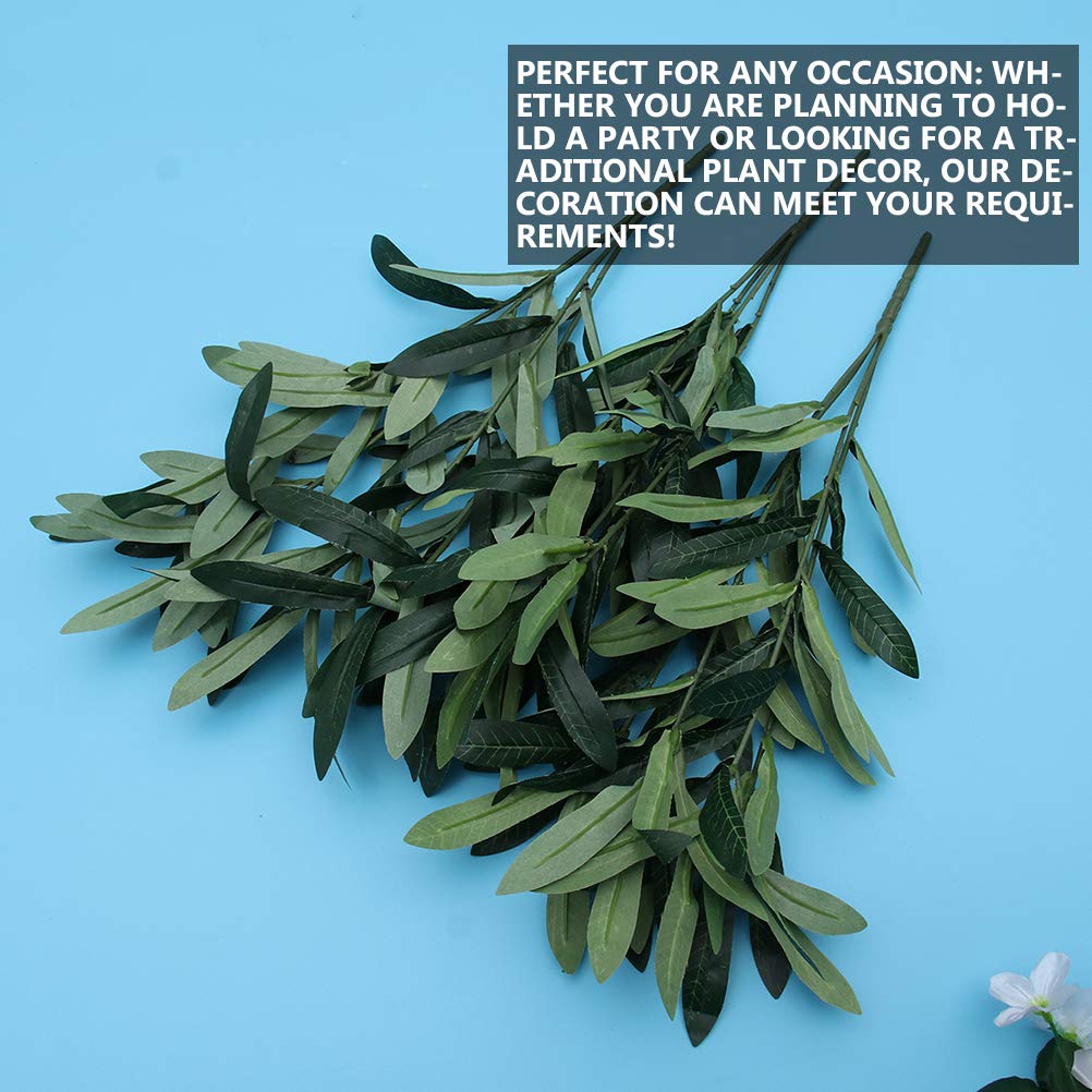Artificial Olive Branch Greenery Leaves Stem Fake Plant Olive Tree Branches Photography Props for Office Wedding Greenery Decorations