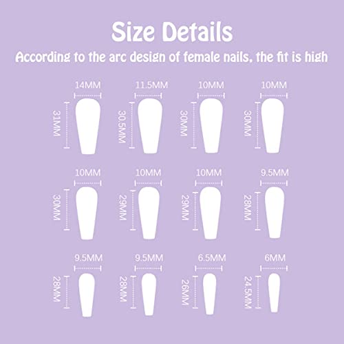 ANDGING Press on Nails Short Medium Coffin, French Tip for Women with Nude Pink White Design, Full Cover Glue on Nails, Reusable Nails Press on Stick on Nails for Christmas 24Pcs