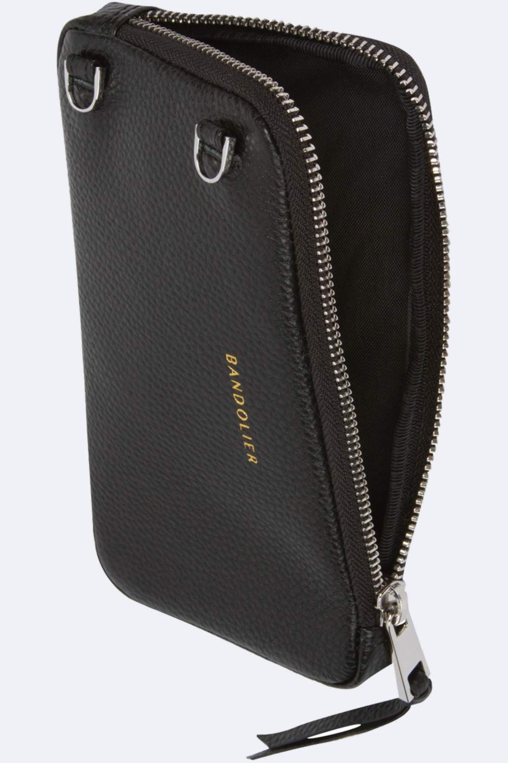 Bandolier Expanded Zip Pouch - Black/Silver - Phone Case & Strap Sold Separately