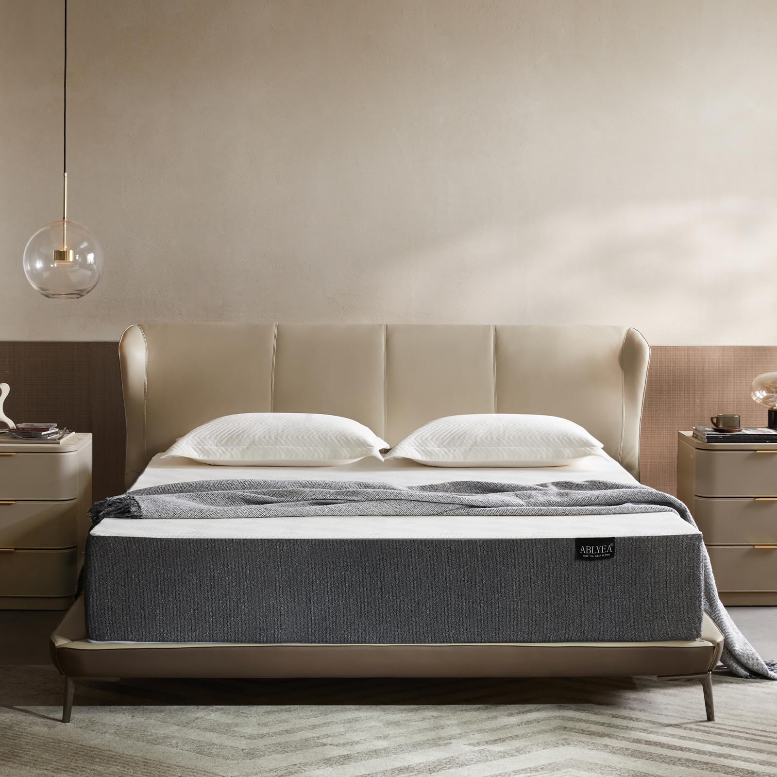 Ablyea Queen Mattress 10 Inch Hybrid Mattress in a Box with Gel Memory Foam, Individually Wrapped Pocket Coils Innerspring, CertiPUR-US Certified, Pressure Relief & Support, Medium Firm