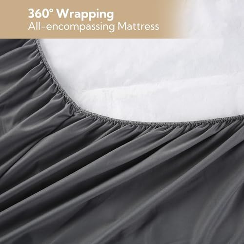 SUNNY HEAT Electric Mattress Pad 60'' × 80'' Queen Size, 4 Heating Levels & 10 Hours Auto Shut Off, Fast Heating, Warm and Soft Comfort Fabric, Machine Washable, Misty Grey