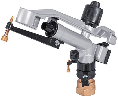 IrrigationKing RK-57 1-1/4" FNPT Impact Mini-Gun Sprinkler with Nozzle Set 10 mm, 12 mm, 14 mm x 4 mm, Aluminum