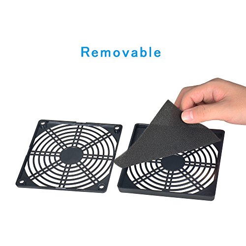 ELUTENG 120mm Fan Filter 2 Pack IP40 Dustproof Blower Guard ABS Computer Ventilator Grill 12cm Fan Mesh Cover Tool-Free Fan Strainer Compatible for 120x120 Case Fan USB Cooling Fan