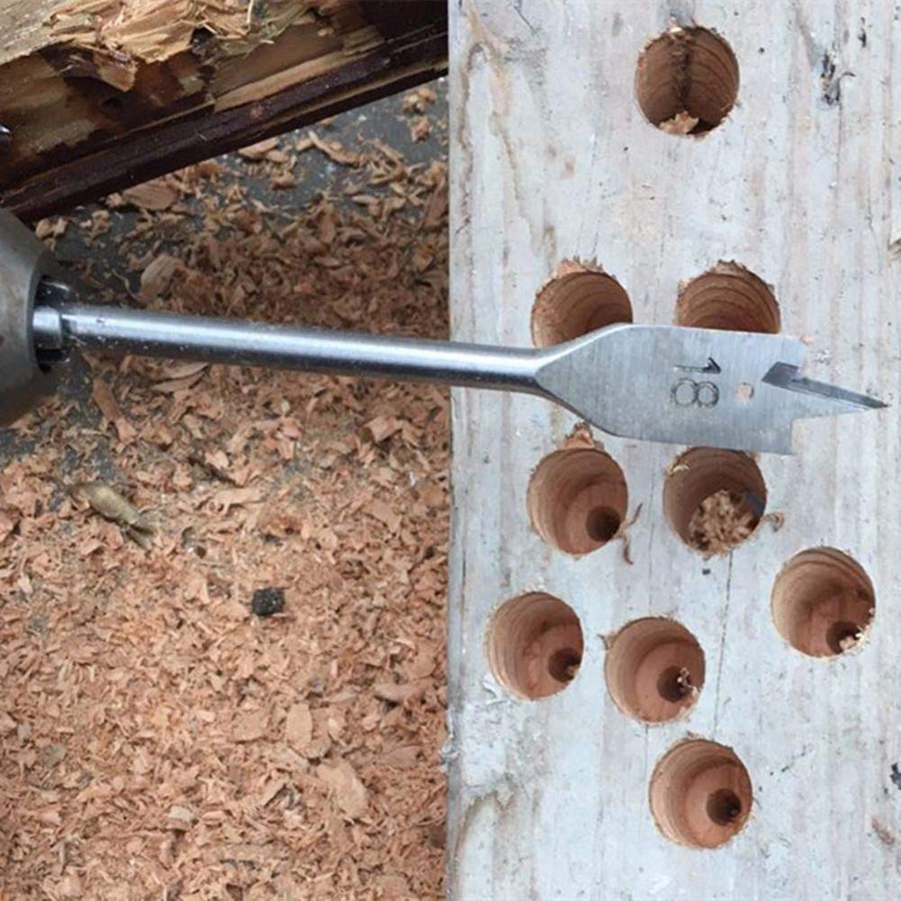 hwangli 6-40mm Flat Wood Drill Bits Carbon Steel Spade Hex Shank Cutter Carpenter Tool 18mm