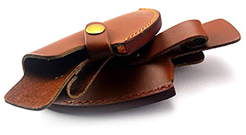 Aibote Fixed Blade Knife Sheath Leather Scabbard Knives Holder With Belt Loop Sheaths Pocket Hunting Tactical Holster Bag(1pc in Package)
