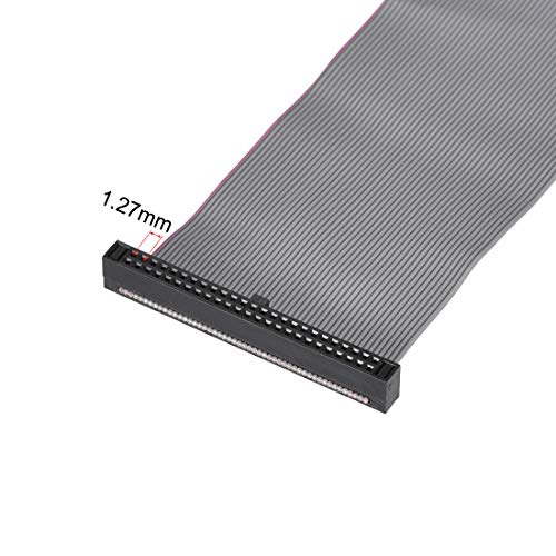 uxcell IDC Wire Flat Ribbon Cable FC/FC Female Connector A-Type 50Pins 1.27mm Pitch 20cm Length
