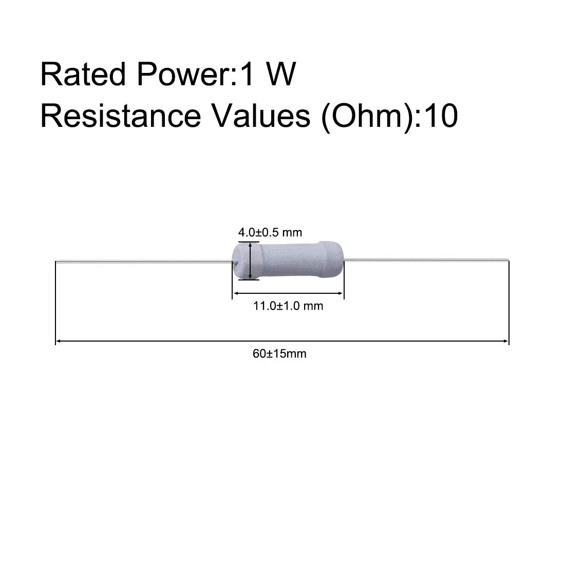 uxcell 100Pcs 10 Ohm Resistor, 1W 5% Tolerance Metal Oxide Film Resistors, Axial Lead, Flame Proof for DIY Electronic Projects and Experiments